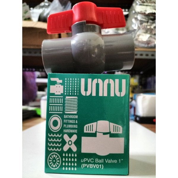Jual STOP KRAN PIPA PVC 1 INCH UNNU BALL VALVE STOP KERAN 1 INCH UNNU ...