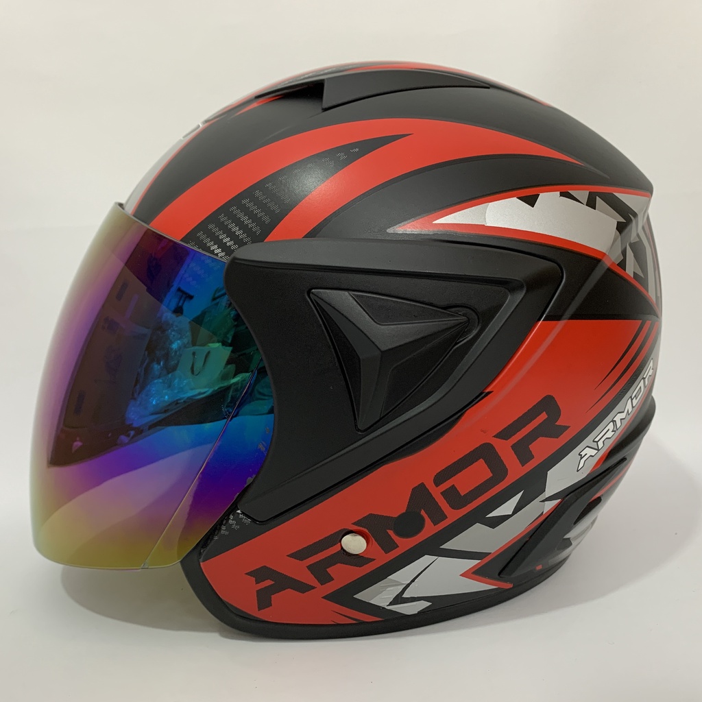 Jual Helm JP 13 Armor Merah Hitam Doff - Helem Helmet SNI Dewasa BXP ...