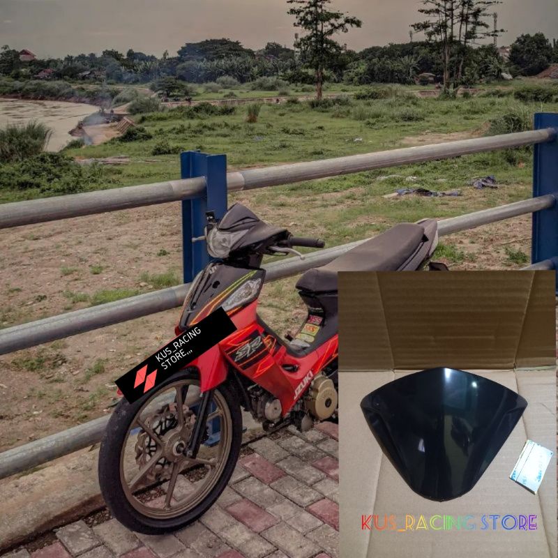Jual Visor Suzuki Smash Shogun 110 / 125 PNP Hitam pekat plus lem 3mm ...