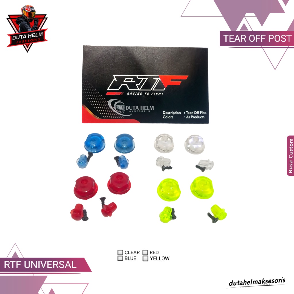 Jual RTF Tear Off Post Helm Top Pins Dual Fungsi Universal | Shopee ...
