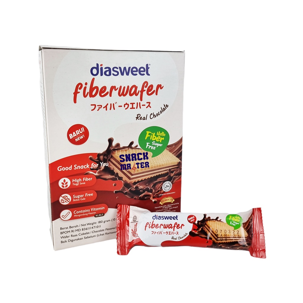 Jual Diasweet Fiber Wafer BOX Sugar Free - Netto 180gr (Isi 10 bks x ...