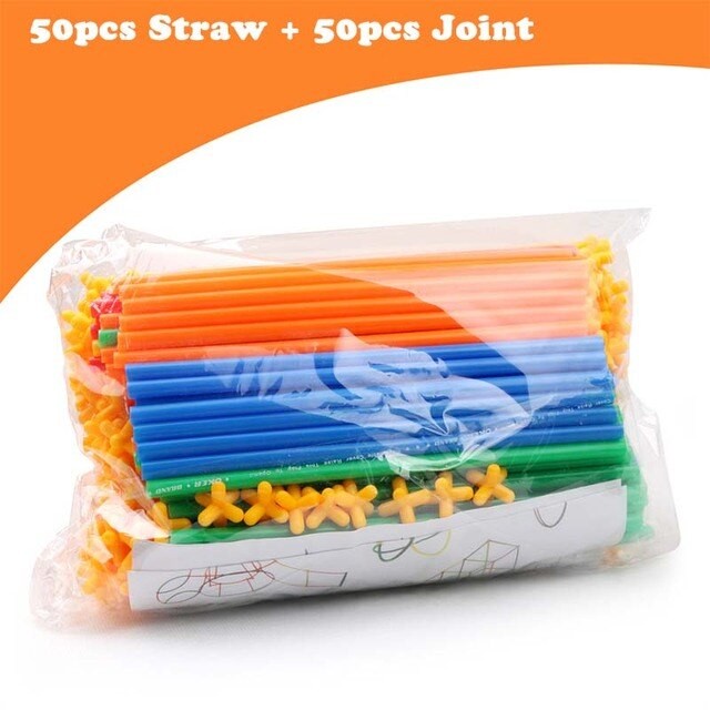 Jual Permainan Anak Sedotan Edukasi 4D DIy Pipe Magic Straw Konektor ...