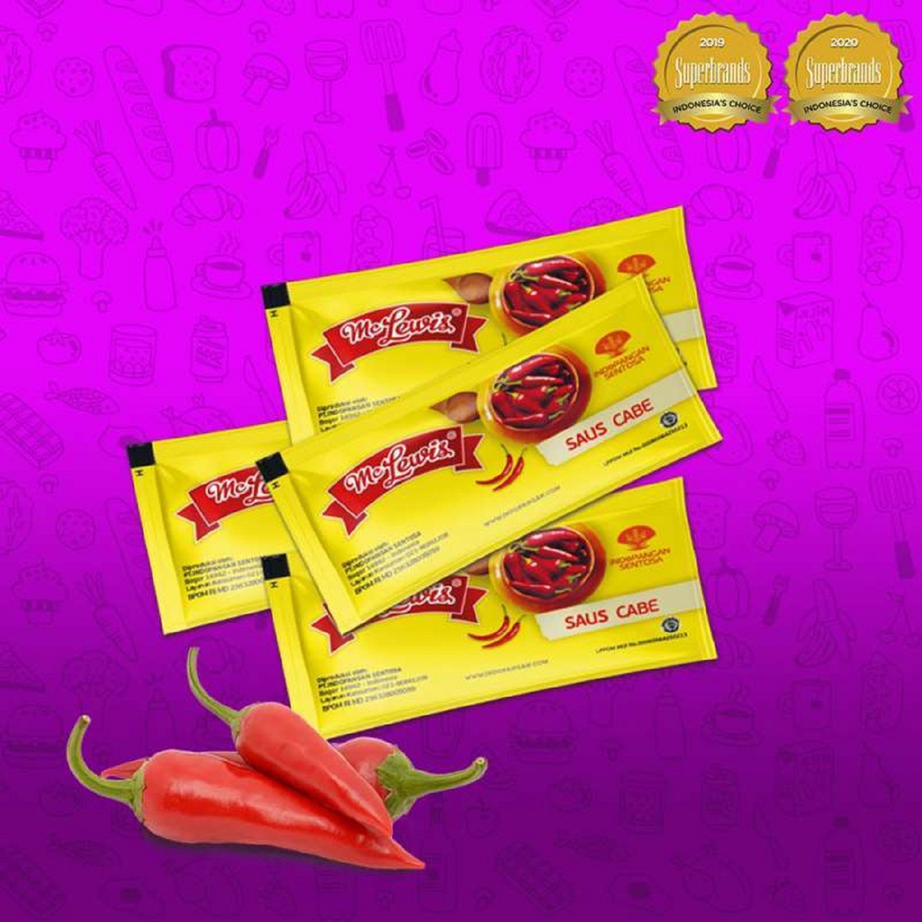 Jual MC LEWIS Chili Sauce / Saus Cabe Sachet 8gr x 25 sachet | Shopee ...