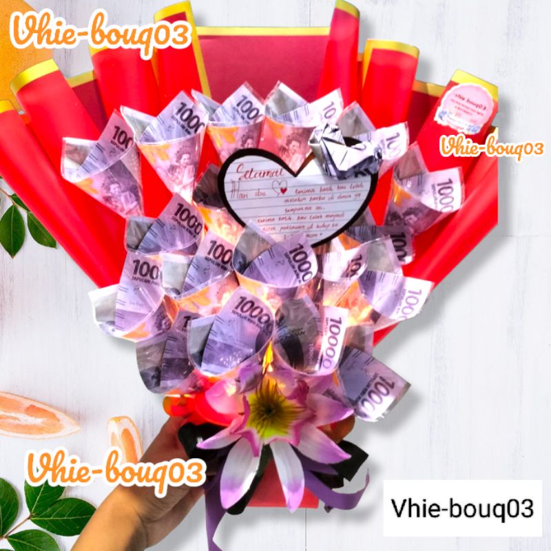 Jual PROMO!! BUKET ISI UANG 100RB / BUKET UANG KOSONGAN / BUKET BUNGA ...