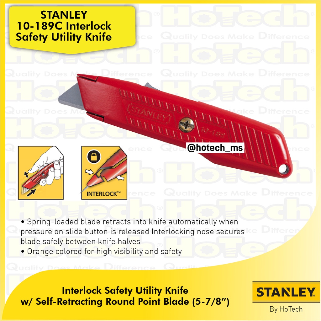 Jual STANLEY | 10-189C Interlock Safety Utility Knife | Pisau Interlock ...