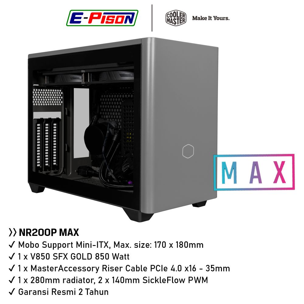 Jual Cooler Master NR200P MAX Casing Mini iTX Included PSU, Radiator ...