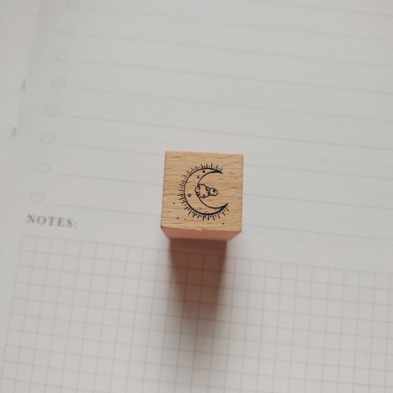 Jual Stempel Jurnal Kayu Karet Vintage Stamp Aesthetic Moon Stars ...