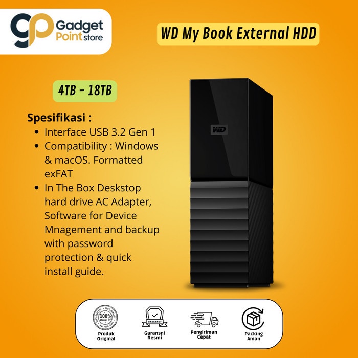 Jual WD My Book Black Hitam - HD HDD Hardisk Eksternal External 3.5 ...
