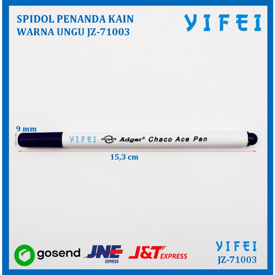 Jual SPIDOL PENANDA KAIN / WATER ERASABLE PEN WARNA UNGU YIFEI-71003 ...