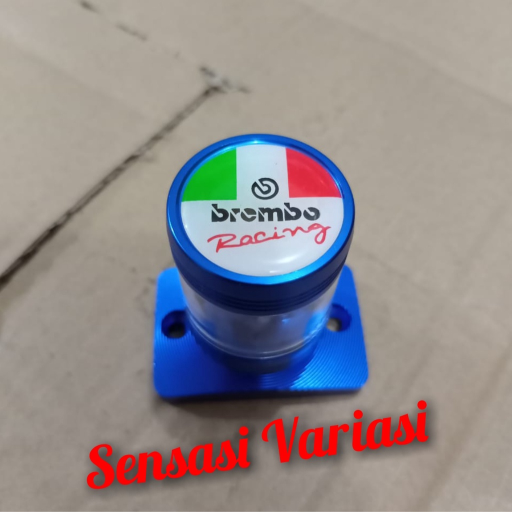 Jual TUTUP MINYAK REM VARIASI STEMPLE TRANSFARAN CNC BIRU HONDA VARIO ...