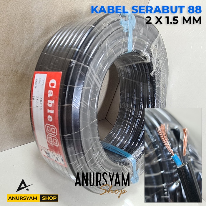 Jual Kabel Serabut 2 x 1,5 mm 88 Meteran / Kabel NYYHY 2x1.5 mm | Shopee Indonesia