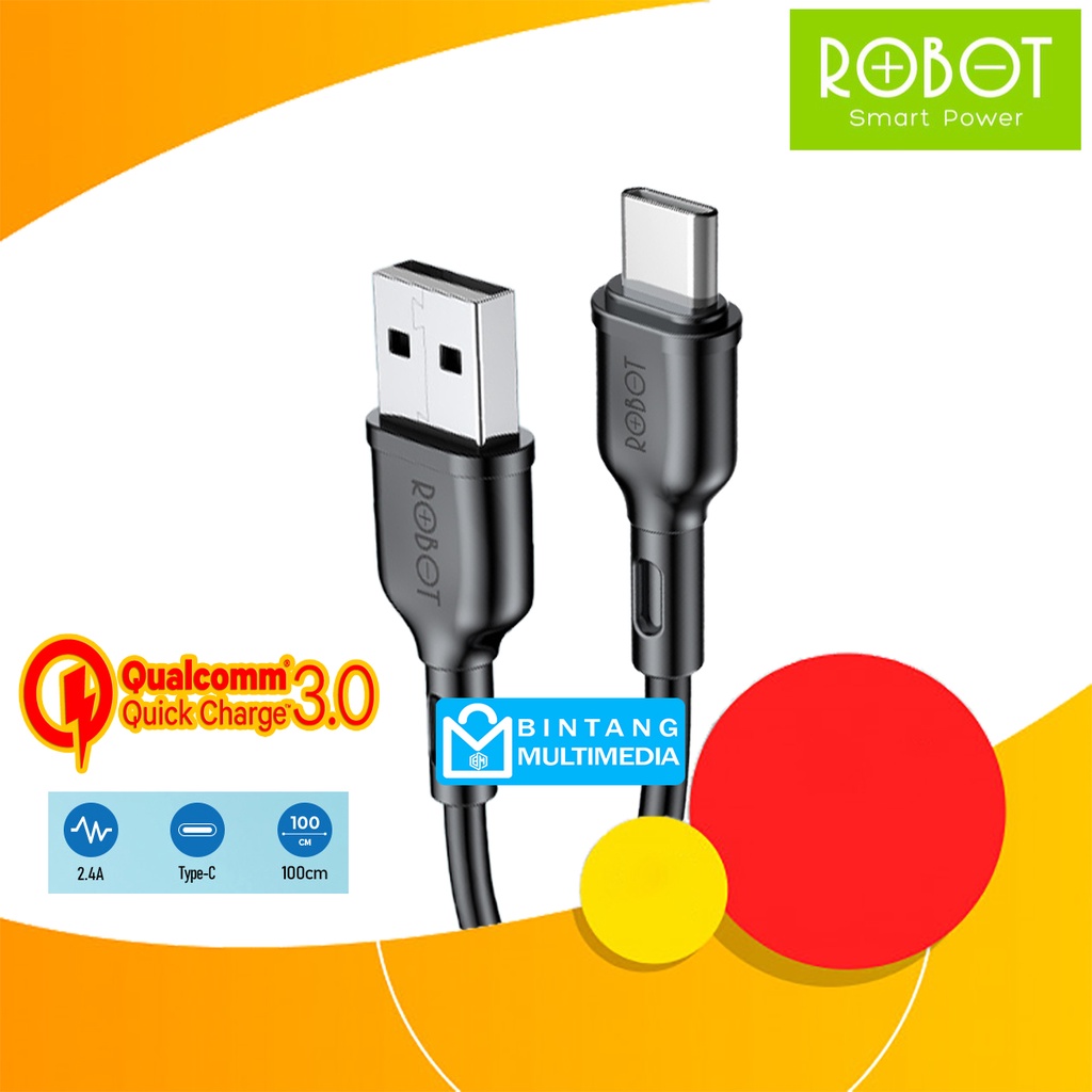 Jual ROBOT Kabel Data Type C Fast Charging Quick Charge Kabel Charger ...