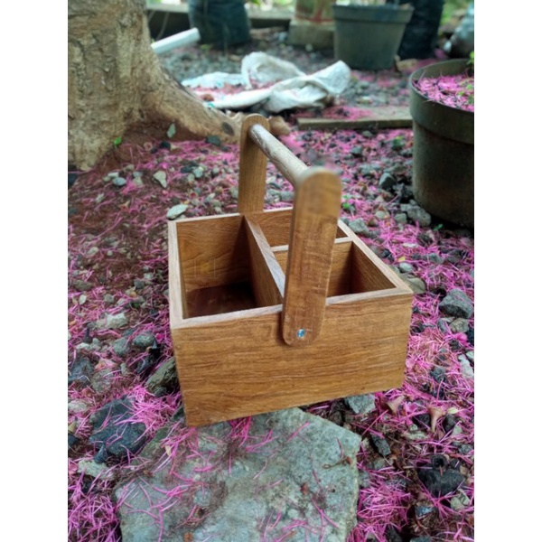 Jual Keranjang Kayu Cutlery / Basket Cutlery Tray / Wadah Sendok Garpu ...