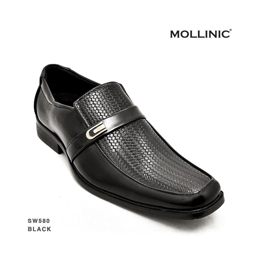 Jual MOLLINIC SW.580 Sepatu Pantofel Kerja Pria Men Formal Shoes BLACK ...