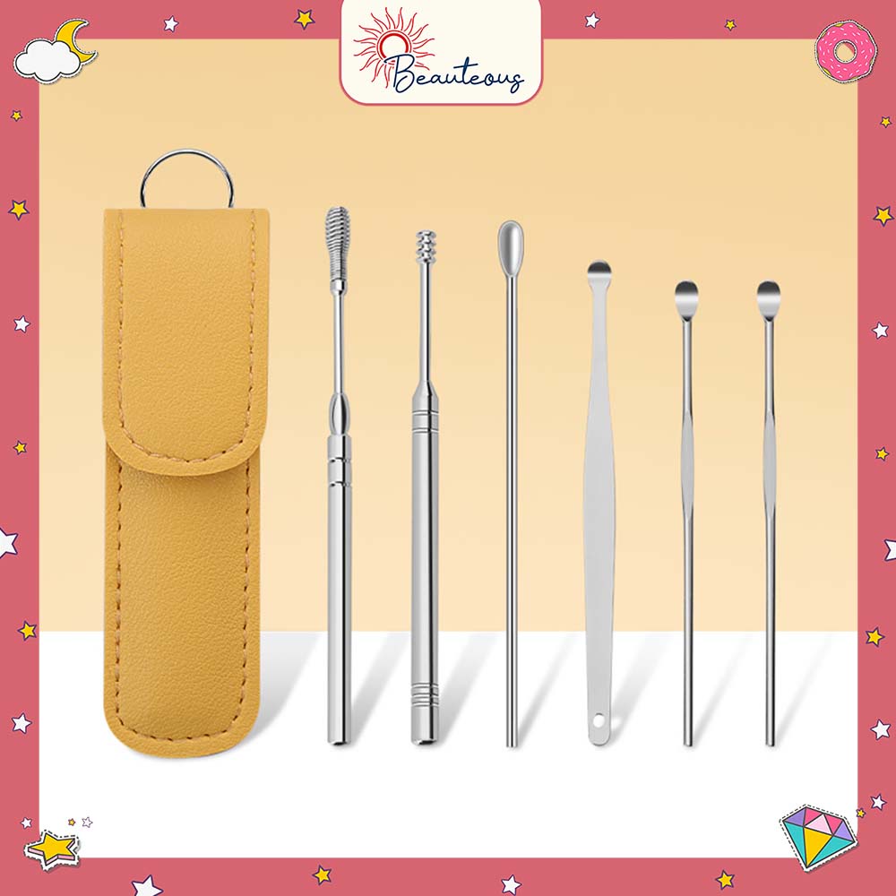 Jual Pembersih Telinga Korek Kuping Stainless Set Free Kotak | Shopee ...