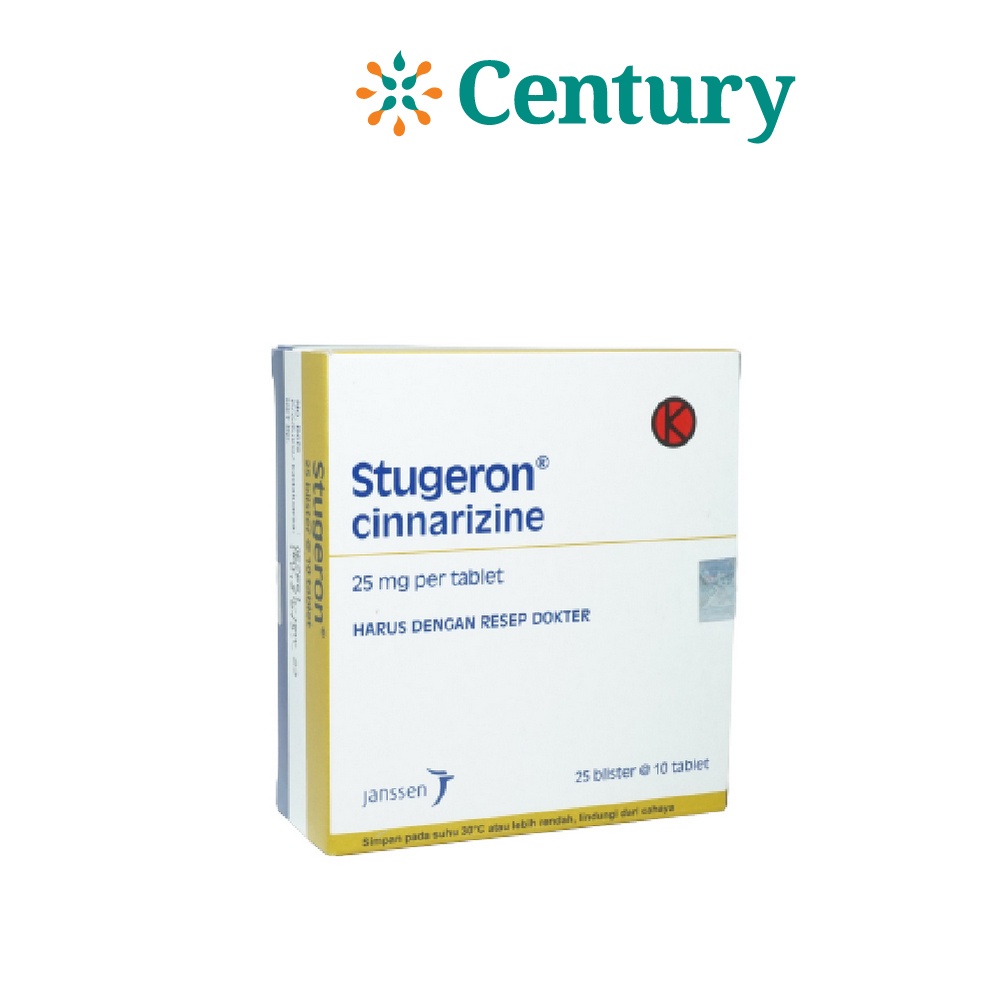 Jual STUGERON 1 BLISTER 10 TABLET / CINNARIZINE 25MG / VERTIGO / PUSING ...