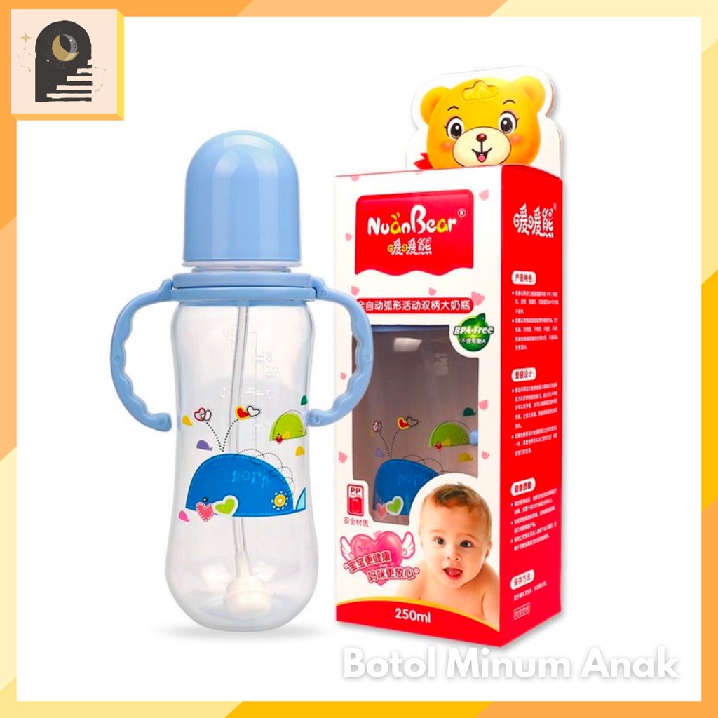 Jual Either.id - Botol Minum Anak Botol Susu 250ml Botol Minum Bayi BPA Free Dapat Sedotan Anti ...