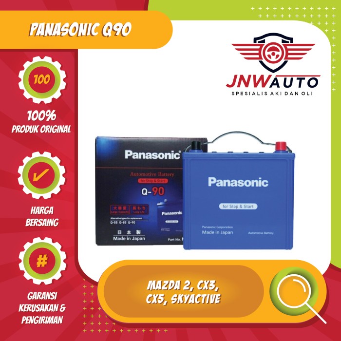 Jual Aki Panasonic Q90 / Q85 for Mazda ISS made in Japan | Shopee Indonesia