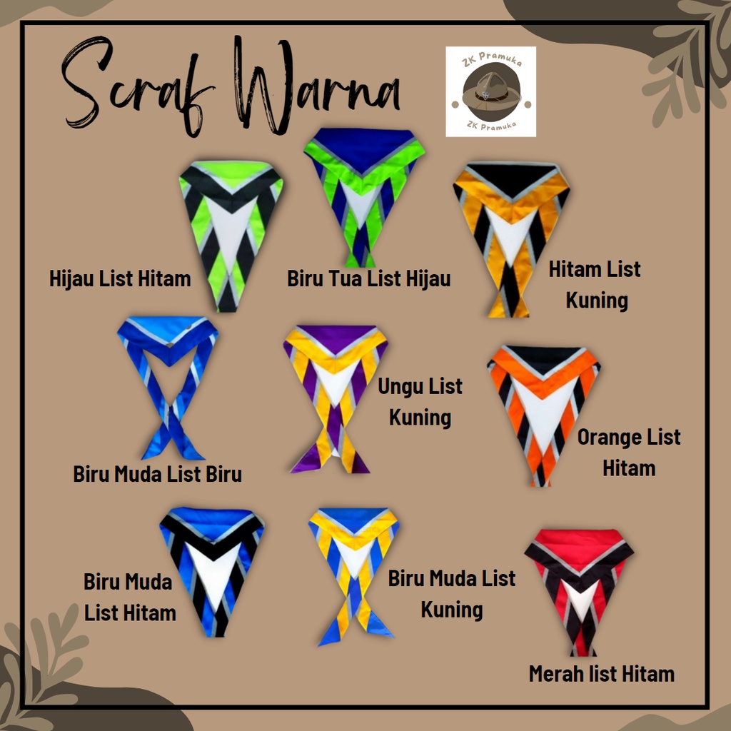 Jual Scraf Pramuka Warna Menyala Perlengkapan Pramuka HARGA Per 15 PCS ...