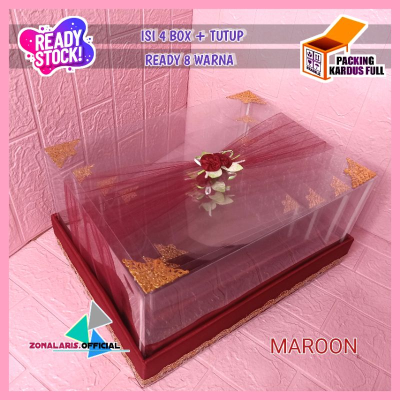 Jual Box Seserahan Mika Set Bunga Satin Full Frame Renda Diamond ...