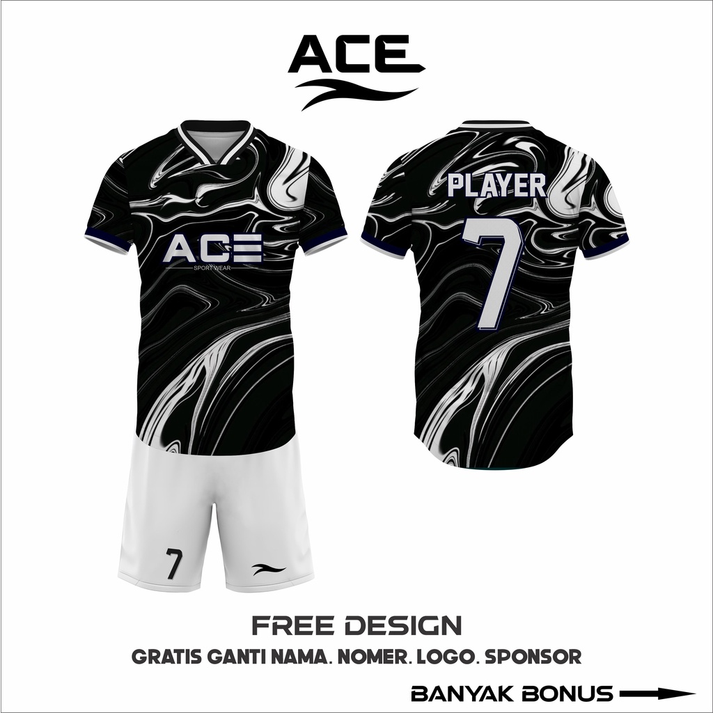 Jual JERSEY BOLA WARNA HITAM FULL PRINT BISA CUSTOM DESAIN | Shopee ...