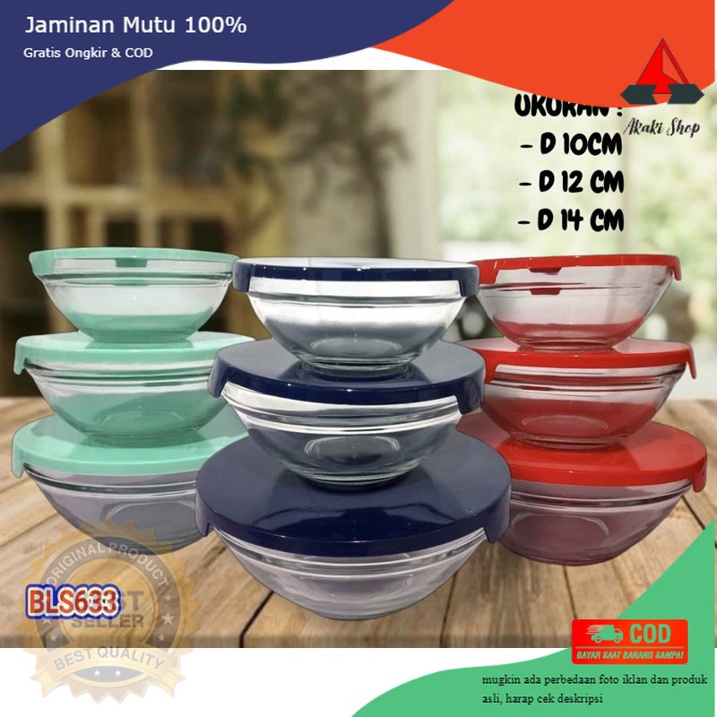 Jual KIMGLASS Glass Bowl Set 5 In 1 - Mangkok Kaca Tebal - Mangkok ...