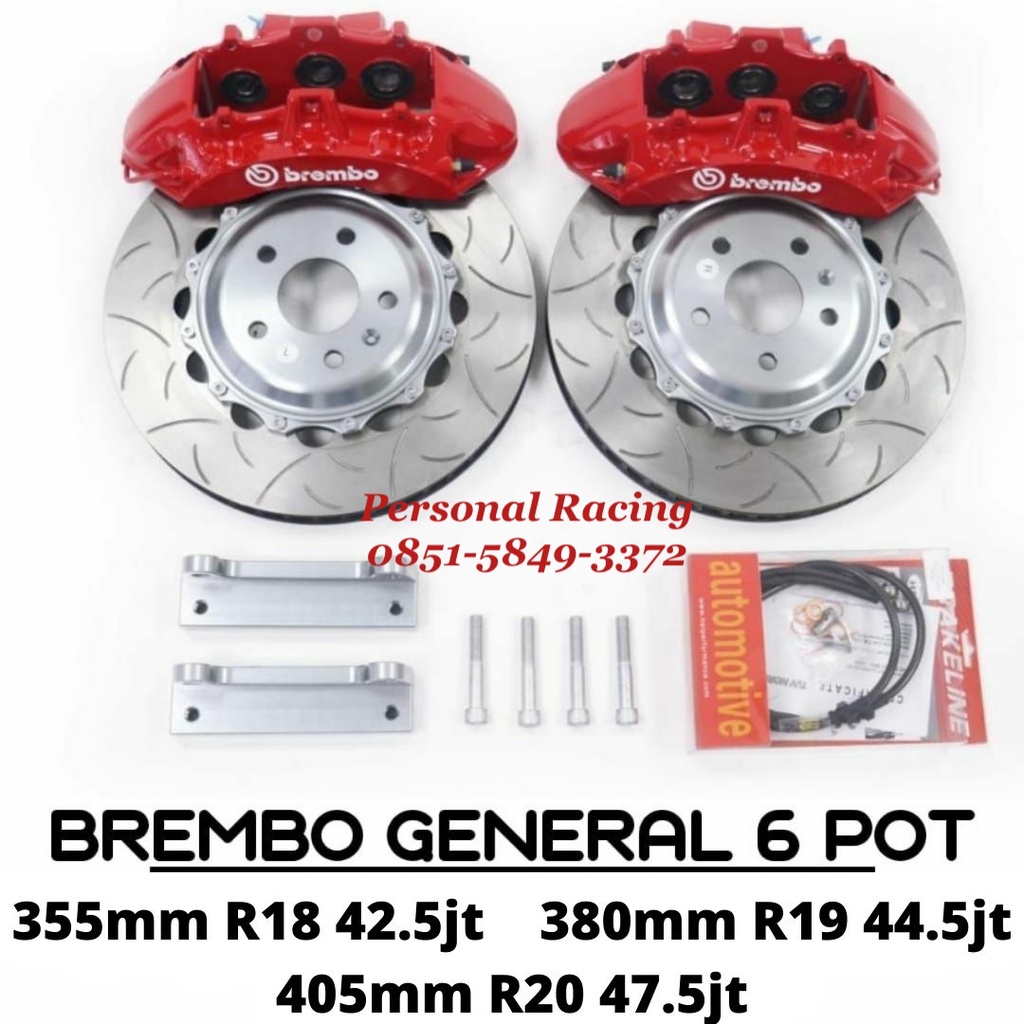 Jual ORIGINAL BREMBO Caliper GENERAL 6 POT BBK BIG BRAKE KIT SET ...