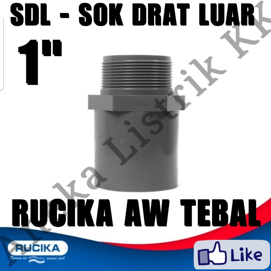 Jual RUCIKA SAMBUNGAN PIPA PVC SDL 1" AW SOK DRAT LUAR 1INCH 1 INCH | Shopee Indonesia