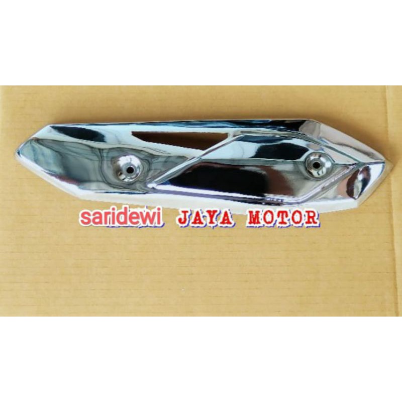 Jual Cover Tutup Knalpot Honda Beat Chrome Bahan Besi anti pecah ...