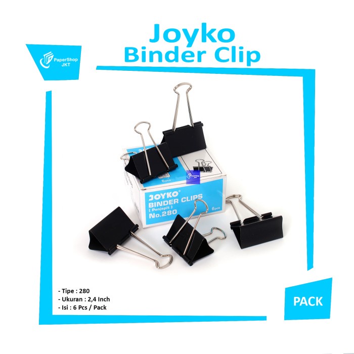 Jual JOYKO -Binder Clip 280 Klip Kertas - Pack | Shopee Indonesia