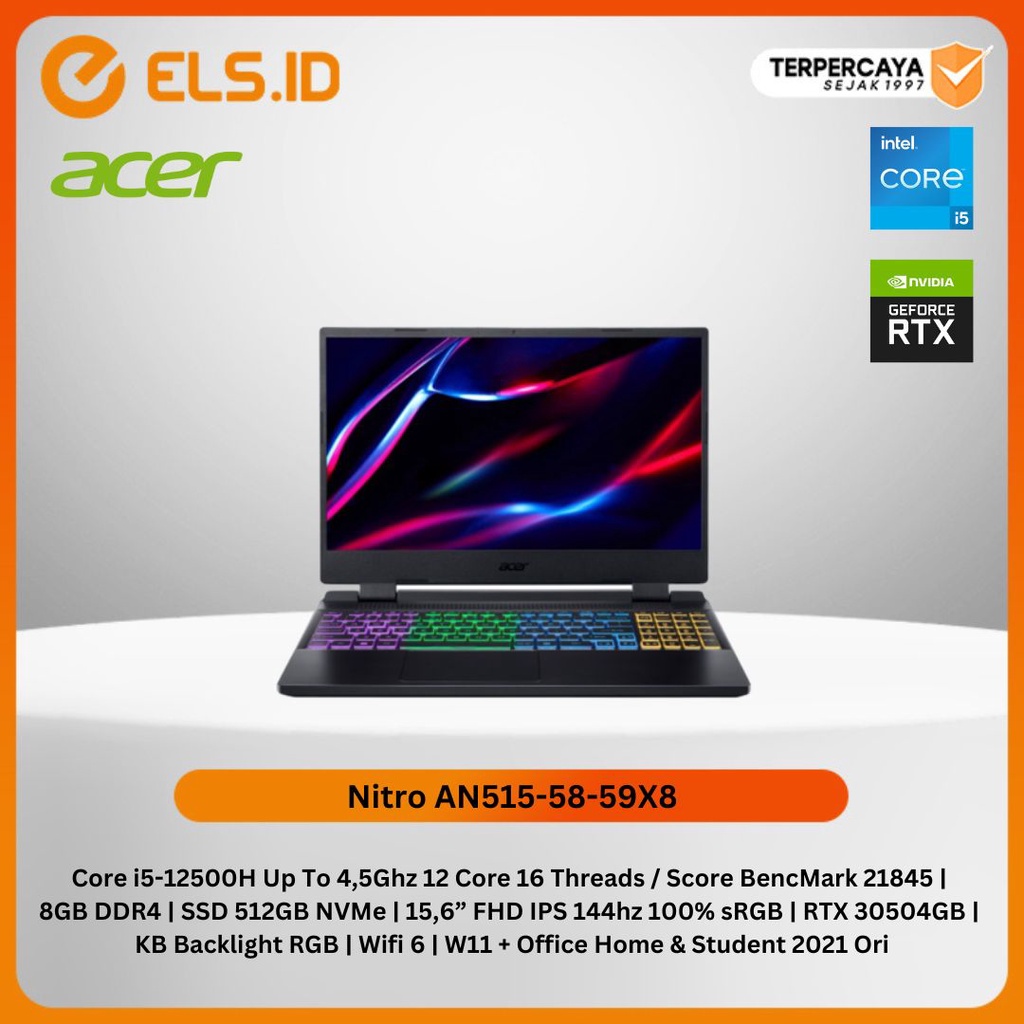 Jual Laptop Acer GAMING Nitro AN515-58-59X8 | Shopee Indonesia