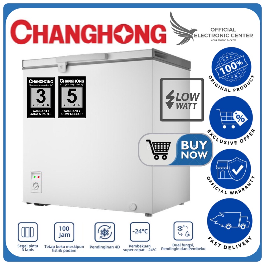 Jual CHANGHONG CHEST FREEZER BOX 210L FCF266DW FCF 266DW MULTI 2in1 ...