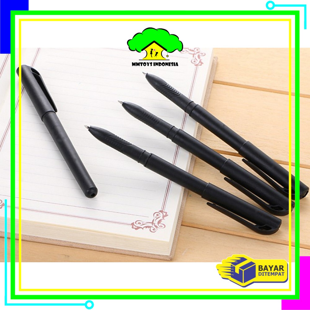Jual MI-A45 Pulpen Hitam 0.7mm Motif Polos Tinta Hitam Simple Ballpoint ...