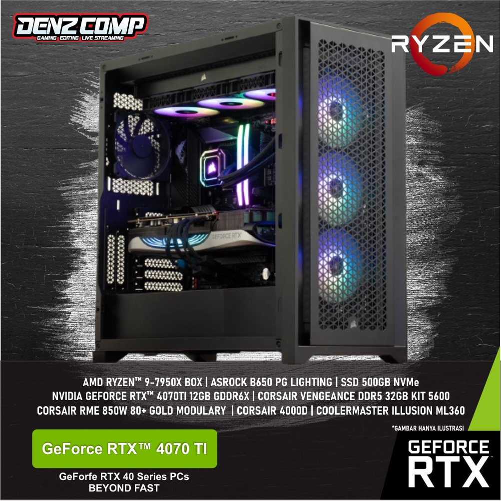 Jual VIPER PRO PC | RYZEN 9-7950X | RTX 4070TI | NVME 500GB | DDR5 32GB ...
