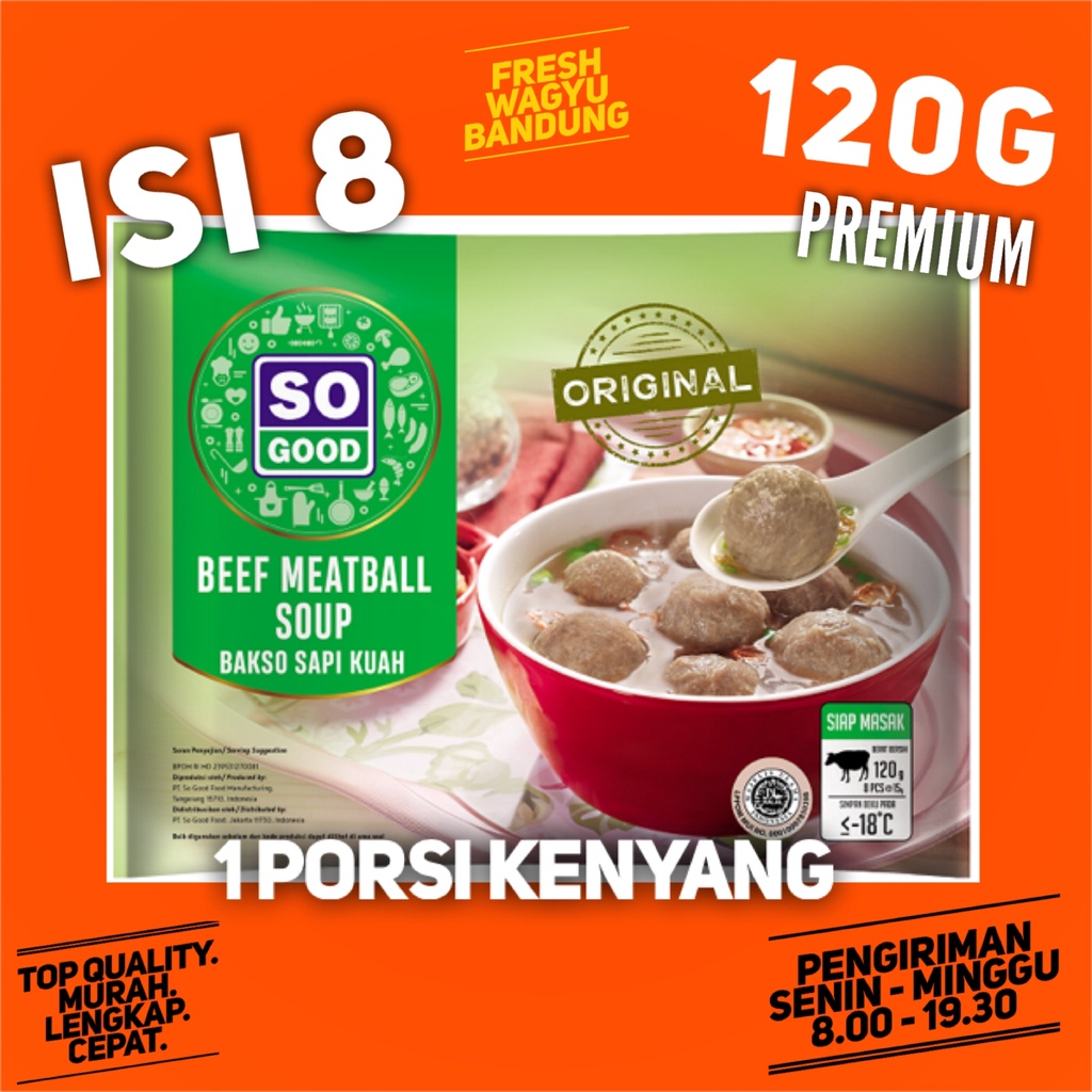 Jual SO GOOD BAKSO DAGING SAPI KUAH BASO SAPI HALAL FROZEN SOGOOD 120g ...