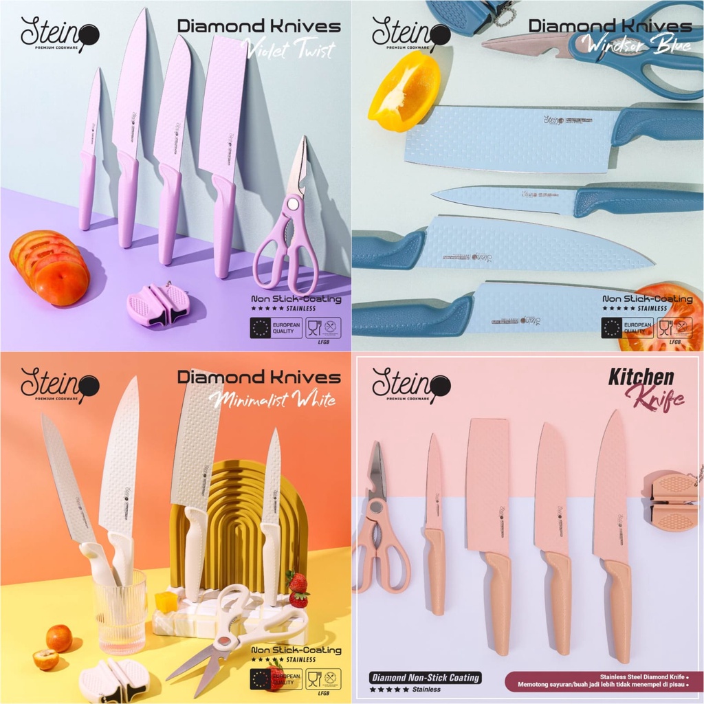 Jual Steincookware Stein Diamond Knives Set Pisau Stein | Shopee Indonesia