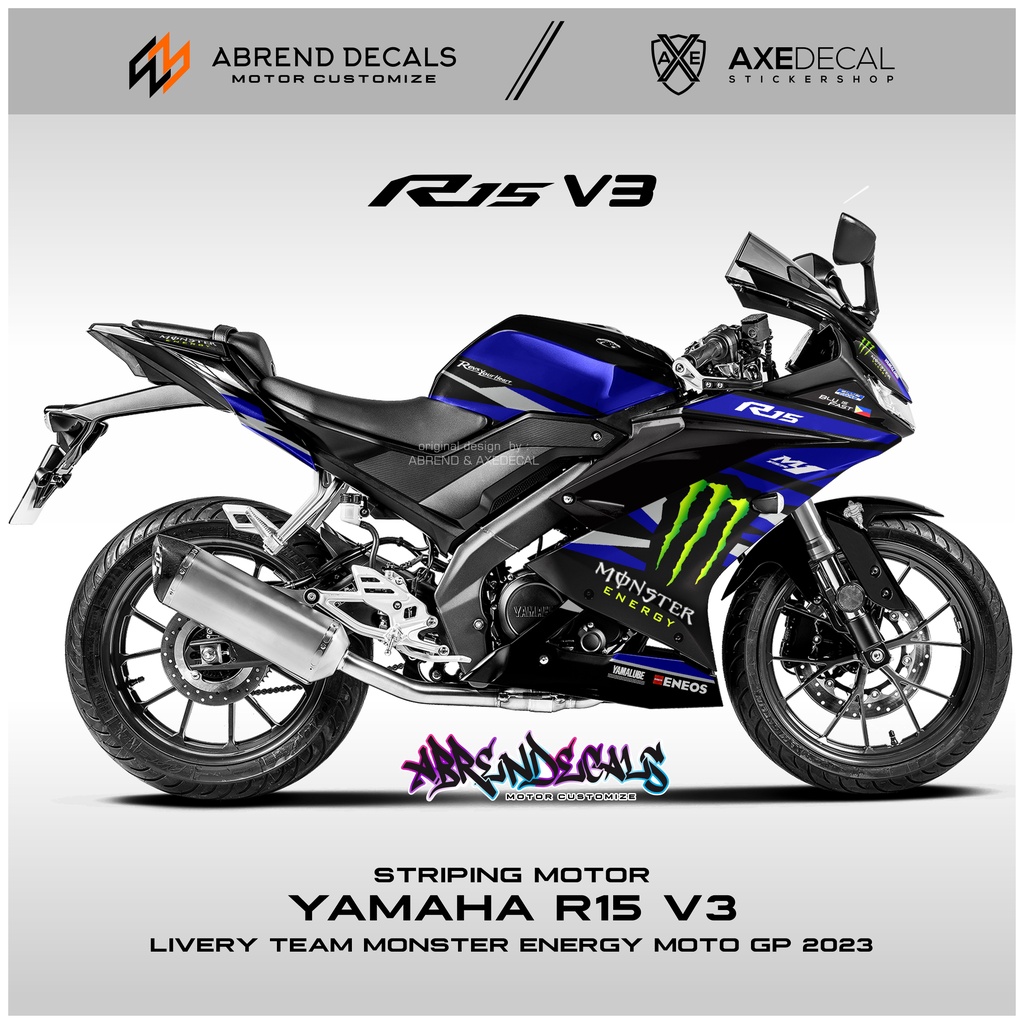 Jual STRIPING YAMAHA R15 V3 LIVERY TEAM YAMAHA MOTO GP ME 2023 / STIKER ...
