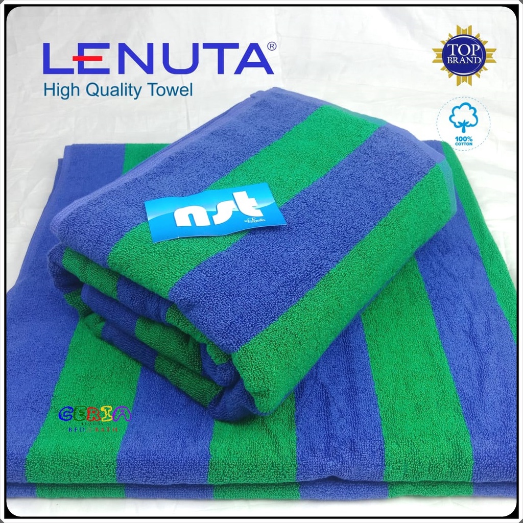 Jual Pool Towel Handuk Mandi Pantai Jumbo Lenuta nst Hijau Strip Navy ...