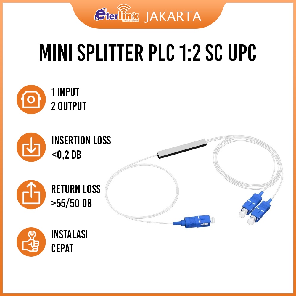 Jual [NEW] 1 : 2 SC UPC Fiber Optic Splitter Mini FTTH Single mode SC ...