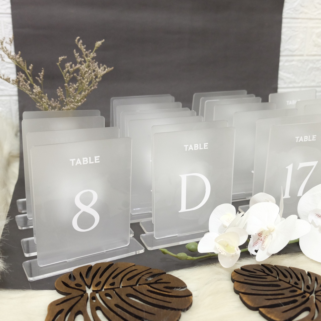 Jual Table Number Dekorasi Meja Penanda Nomor Meja Akrilik Aesthetic ...