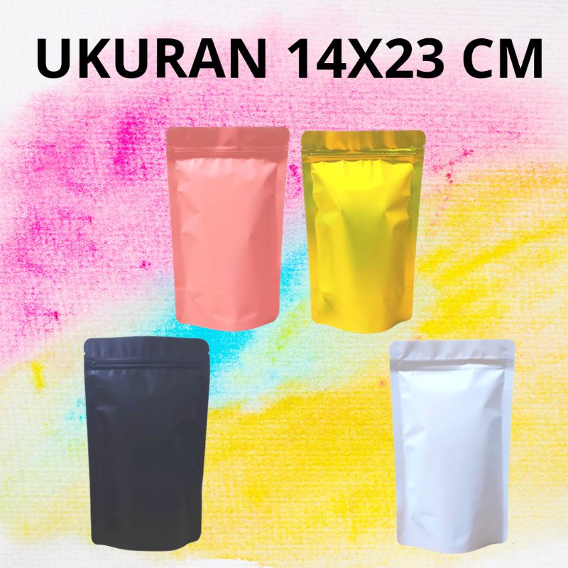 Jual STANDING POUCH/PLASTIK KLIP MODEL FULL ALUMUNIUM FOIL ZIPLOCK ...