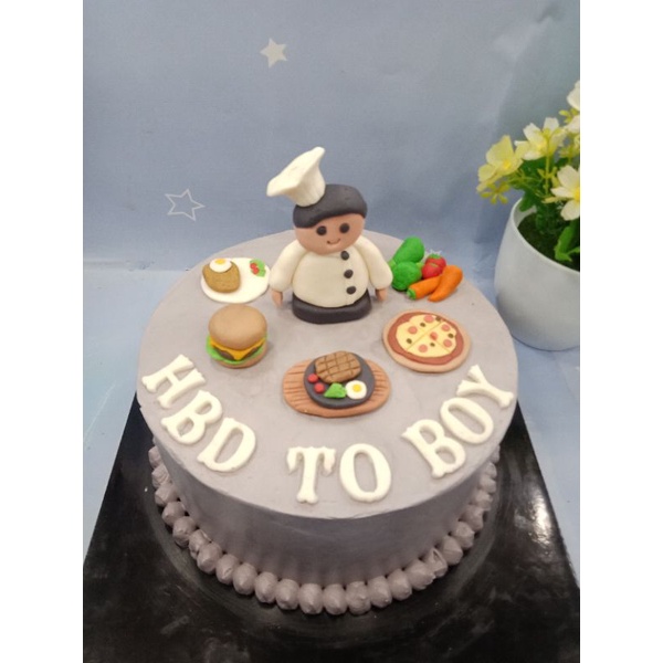 Jual Kue Ulang Tahun Tart Cake Tema Chef Koki | Shopee Indonesia