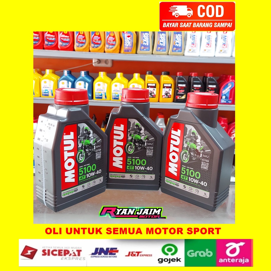 Jual OLI MOTUL 5100 4T 10W40 1 LITER ESTER ORIGINAL | Shopee Indonesia