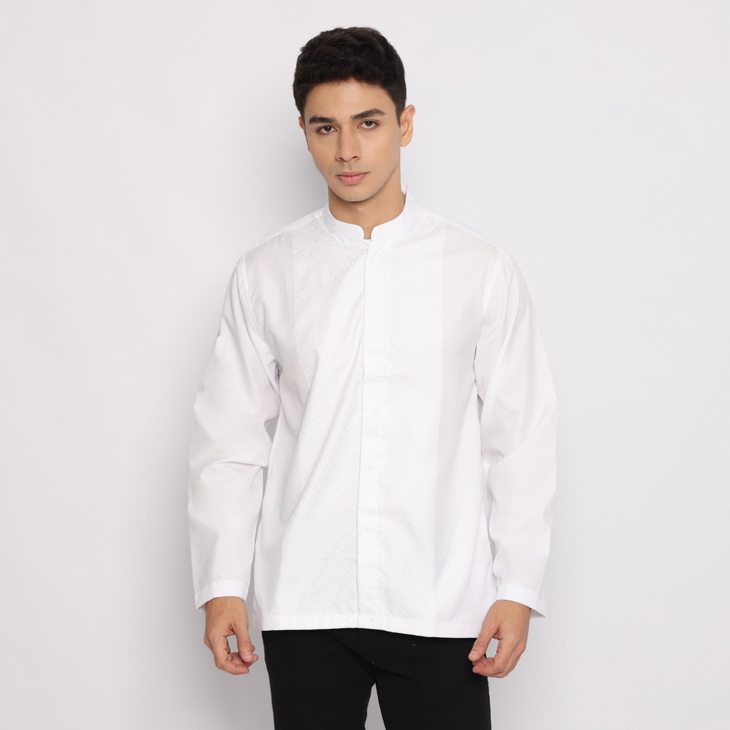 Jual RICARDO & DBRITANO baju koko bordir putih lengan panjang 22311 ...