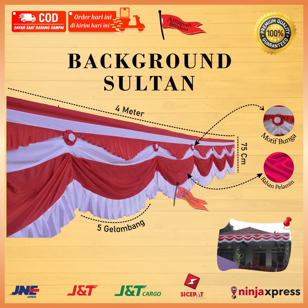 Jual BENDERA BACKGROUND SULTAN 5 GELOMBANG (4 METER) | Shopee Indonesia