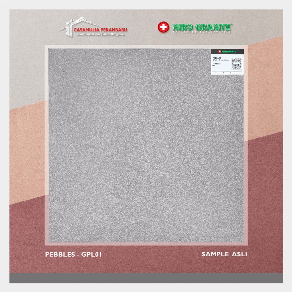 Jual Niro Granite 60x60 Pebbles - GPL01 Frosty White & Deco | Shopee Indonesia