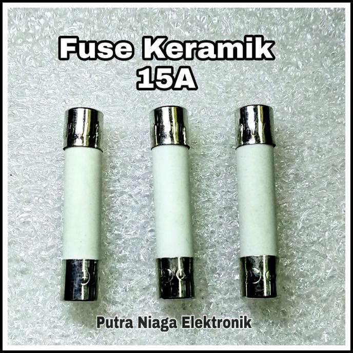 Jual Fuse Keramik 15A Ceramic Slow Blow Sikring 15 Ampere 250V Sekering 3cm putr4n14 Juara ...