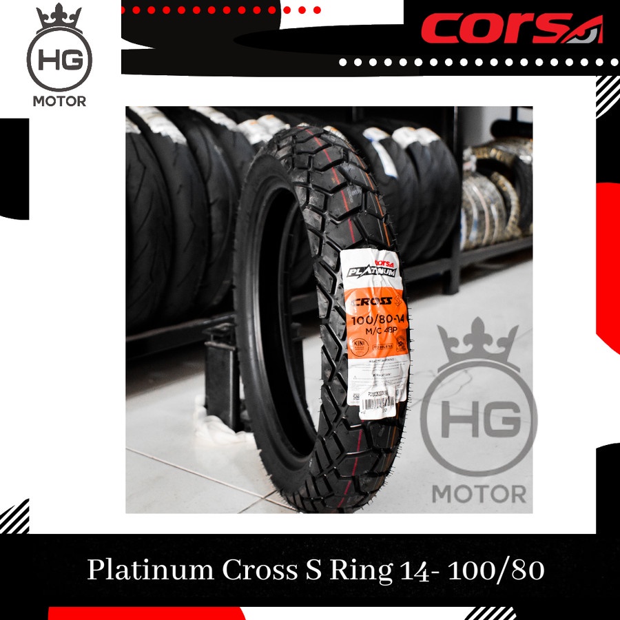 Jual Ban CORSA 100/80-14 CROSS S Platinum Ban Luar Motor Matic Tubeles ...
