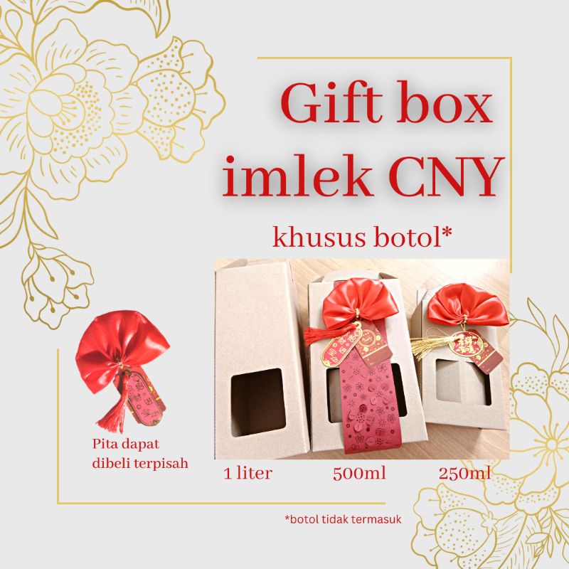 Jual Gift box Imlek CNY kotak dus botol tumbler set siap pakai hias ...