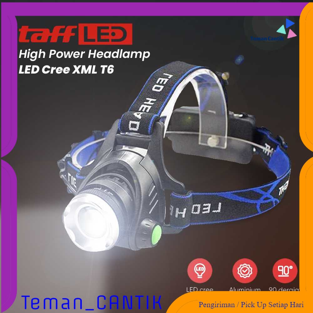 Jual TC-SNT TaffLED High Power Headlamp LED XML T6 + Charger - 568D | Shopee Indonesia